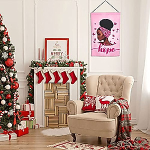 African American Breast Cancer Awareness Garden Flags 12×18 Double Sided Small Banner Sign Decoration Flags For Outside Yard Outdoor Decor