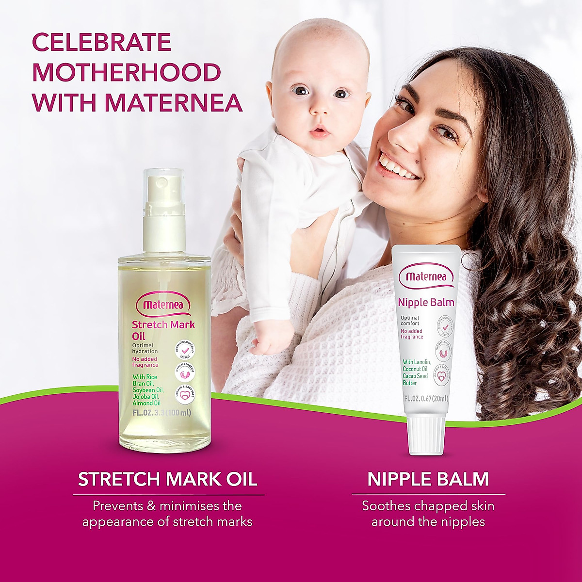 Maternea Stretch Mark Cream - Provides optimal skin hydration and improves its appearance. (150 ml)