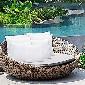 Pal Fabric Outdoor Patio Backyard Beach Water Resistant Square Sham Pillow Stuffer Insert Made in USA (Set of 4-20x20)