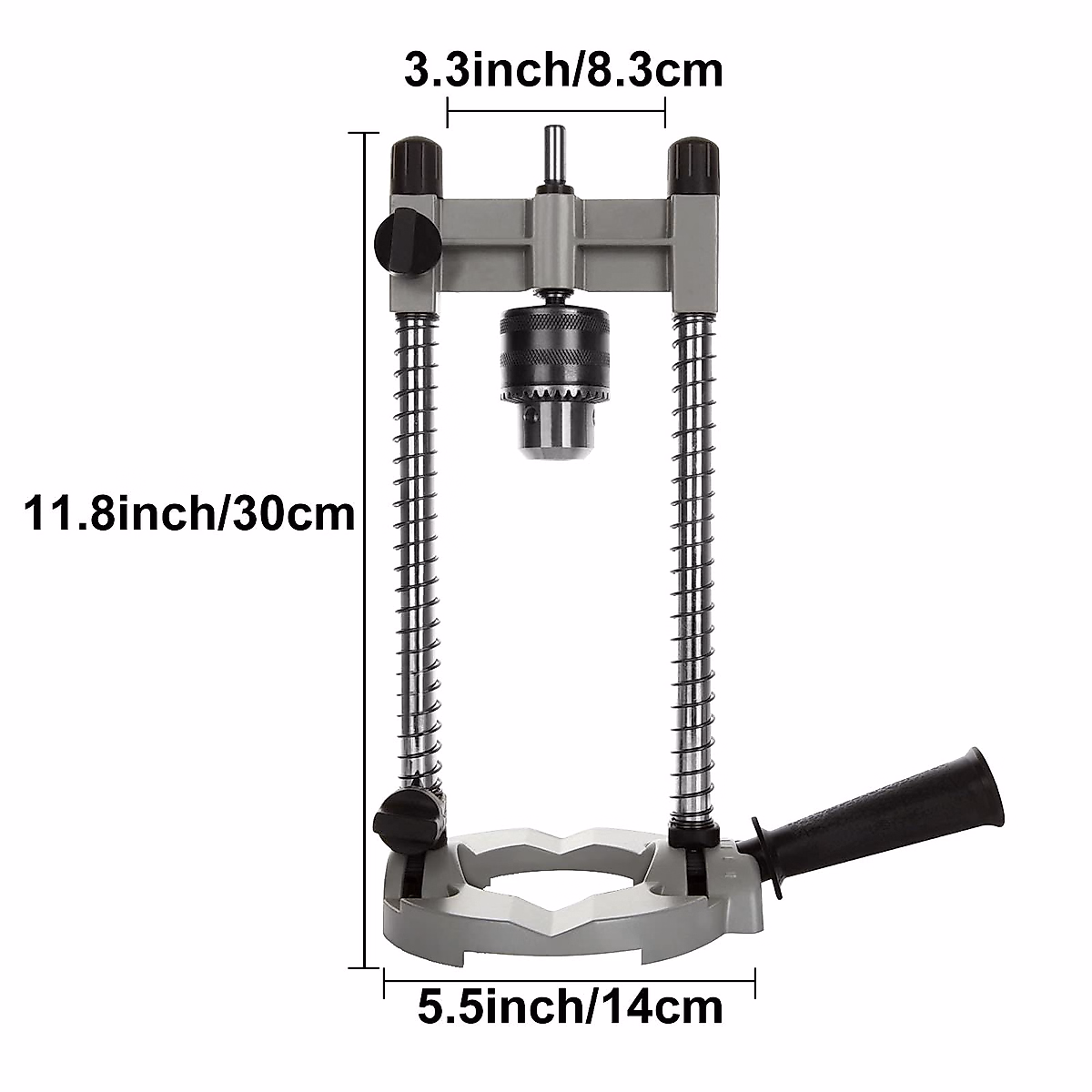 CertBuy Portable Drill Press for Hand Drill, Multi-Angle Drill Guide Attachment For 1/4 Inch and 3/8 Inch Adjustable Angle Drill Holder Guide, Portable Drill Guide with Chuck