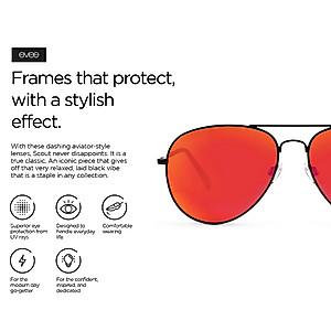 EVEE Polarized Aviator Sunglasses Classic Military Sunglasses (Scout) (Matte Black, 62)