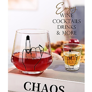 Unique Wedding Gift for Couples-Bridal Shower Gift-Bride and Groom Shot Glasses-14oz Wine&Whiskey Glass Gift for Mr and Mrs-Newlywed,His and Hers Gifts