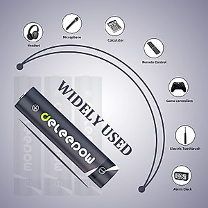 Deleepow Rechargeable AAA Batteries Lithium 1200mWh AAA Batteries Rechargeable 1.5V 1500 Cycle(Only Batteries)