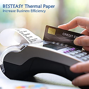 BESTEASY 2-1/4'' x 50' Thermal Receipt Paper Rolls - Cash Register Point of Sale Credit Card Paper - Premium Thermal Printer Paper (50 Rolls)