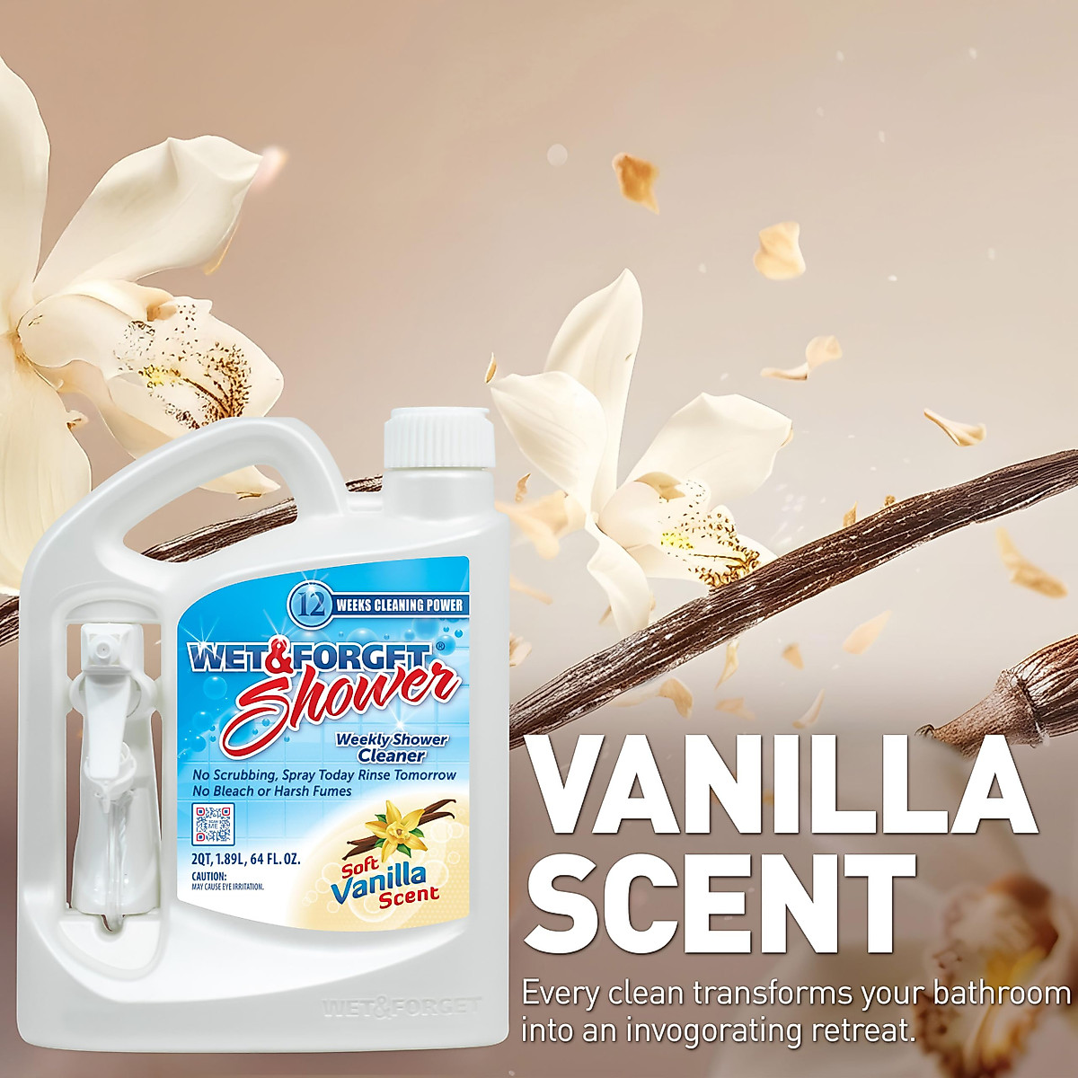 Wet & Forget Shower Cleaner Weekly Application Requires No Scrubbing, Bleach-Free Formula, 64 Ounce (Pack of 1)