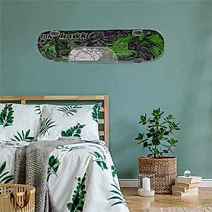 Bijun Skateboard Wall Mount, Longboard Invisible Clear Hanger Shelf, Display Rack, for Fits Skateboard, Longboard, Skis, Snowboards, Water Skis and Electric Skateboard (3 Pack)