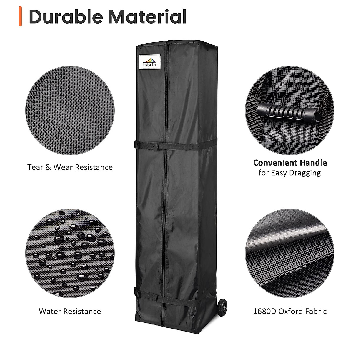 Instahibit Pro XL Canopy Carry Bag Wheeled for 10x15' Popup Event Shelter Tent Storage Case