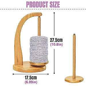 Yarn Spinner,Yarn Ball Holder, Yarn Holder for Crocheting,Wooden Yarn Spinner for Crocheting with Magnetic Metal Twirling Mechanism and Anti - Slip Pads Crochet Gift for Knitting Lovers,1 Spindle