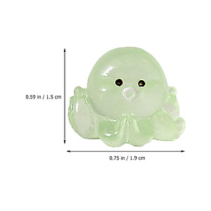 Yardwe 24Pcs Shine lace Decorate Luminous Toy Accessories Statue Movable Household House Baby Ornaments Ocean Luminous Octopus Statue Animal Mini Planter Model Resin Octopus