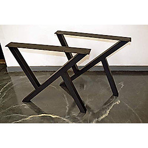 Metal Table Legs, Offset X-Frame Style - Any Size and Color