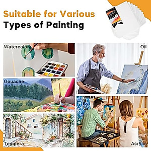 Conda Canvases for Painting 12 x 12 inch, 14 Pack, Blank White Canvas Boards, Primed, 100% Cotton, Quality Acid Free Artist Canvas Panels for Acrylics Watercolor & Oil Painting