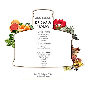 Laura Biagiotti Roma for Men Classic and Elegant Scent - Opens with Grapefruit, Bergamot and Basil - Reveals Your Seductive and Masculine Side - Perfect for Date Night - 1.3 oz EDT Spray