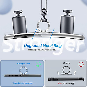 Anqrp Shockproof for Galaxy S21 Ultra Case 5G, [Heat Dissipation] [No Fall-Off Kickstand] 360°Metal Ring Military Grade Protection Phone Case with Samsung Galaxy S21 Ultra 6.8 Inch, Silver