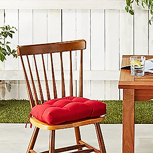 Pillow Perfect Outdoor/Indoor Pompeii Chair Pads, 15.5" x 14.5", 2 Pack,Red