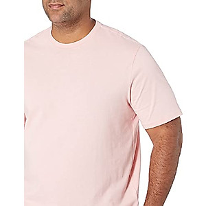 Amazon Essentials Men's Regular-Fit Short-Sleeve Crewneck T-Shirt, Pack of 2, Light Pink, Large