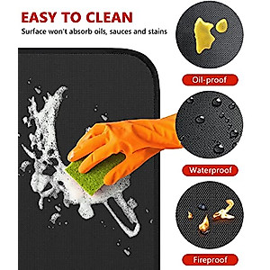 Protebox 60 x 40 inch Under Grill Mats for Outdoor Grill, Double-Sided Fireproof Deck and Patio Protector Mat, BBQ Mat for Under BBQ, Waterproof Oil-Proof Grill Floor Pads Fire Pit Mat Fireplace Mat