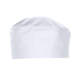 Chef Works Unisex Cool Vent Chef Beanie, White, Small/Medium