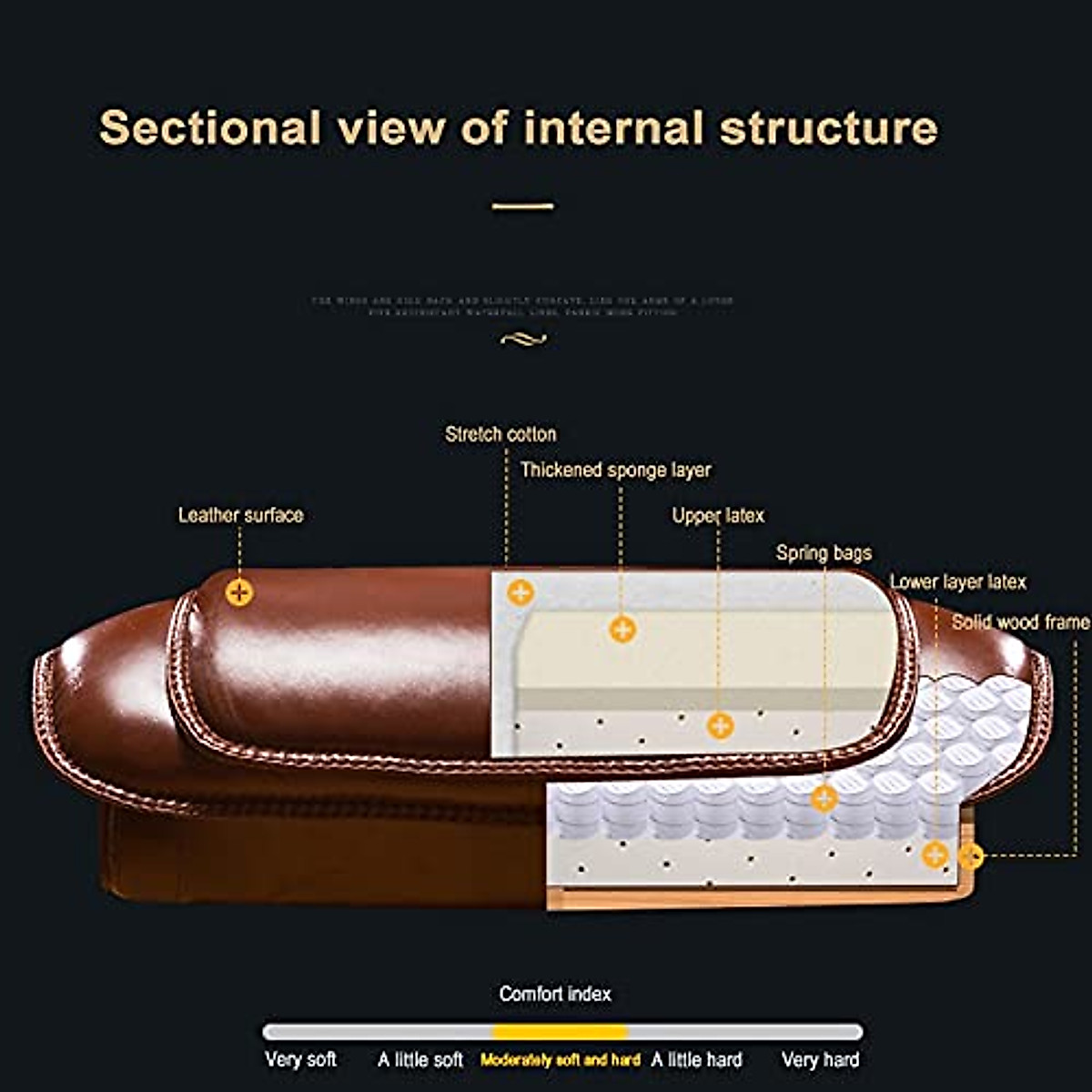 MayNuo Office Chair Gaming Chair Computer Chair Genuine Leather Home Solid Wood Swivel Chair Office Reclining Executive Chair Computer Mini Massage Chair