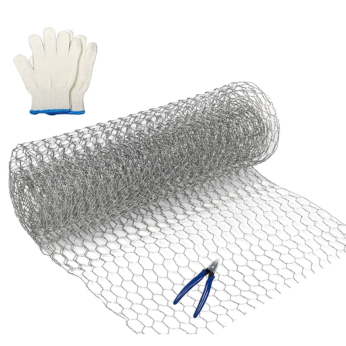 UWIOFF Chicken Wire Net for Craft Projects, Galvanized Hexagonal Chicken Wire Fence Netting with Fine Mesh, Floral Chicken Wire, Home and Garden Use with Bonus Gifts - 13.7'' W x 39.3'' L