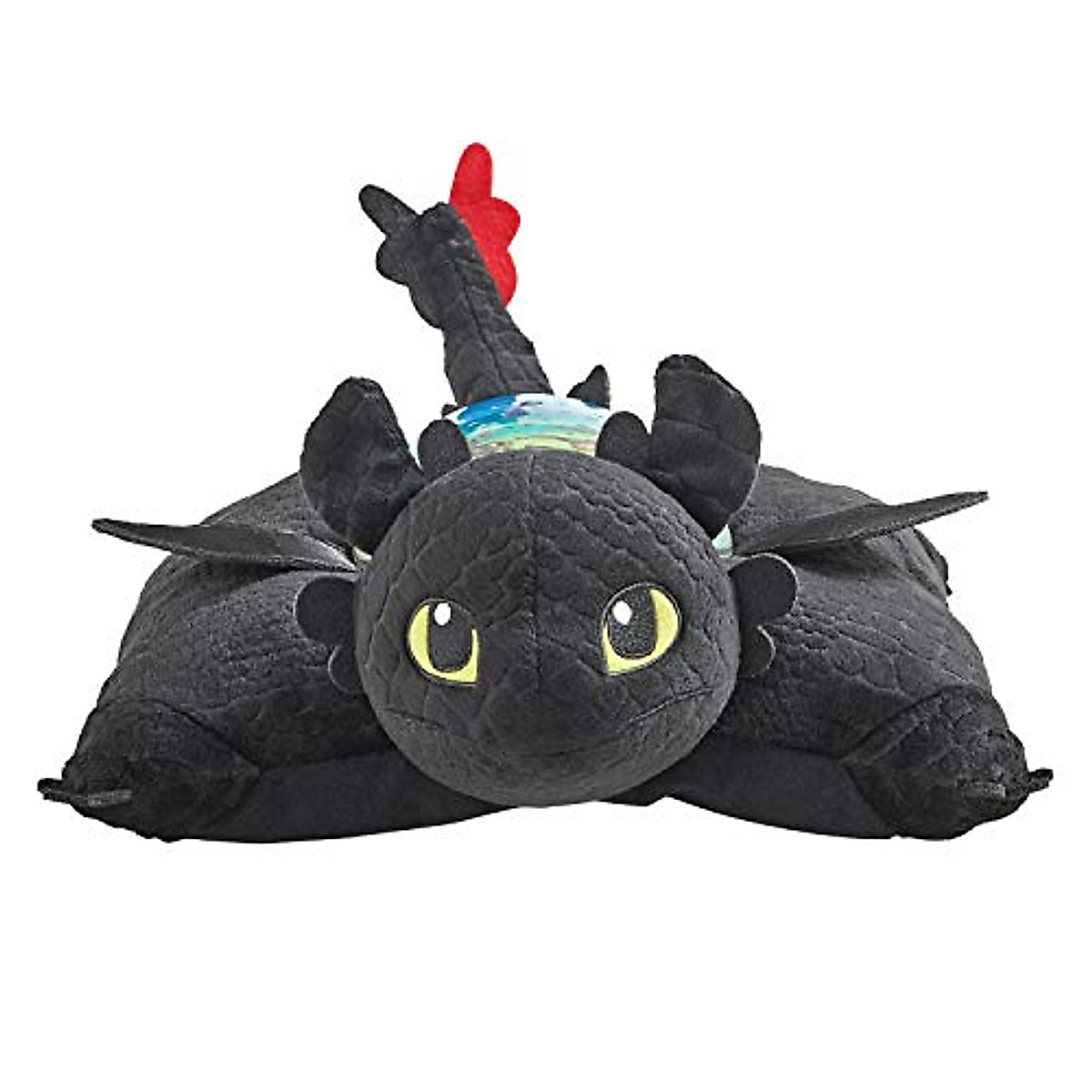 Pillow Pets NBC Universal How to Train Your Dragon Toothless Sleeptime Lite 11" Stuffed Animal Plush Toy , Rainbow , Black