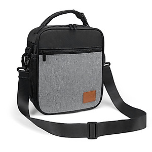 Moyad Small Lunch Bag, Insulated Lunchbox with Handle Clip, Portable Mini Lunch Tote, Reusable Slim Box for Men, Blue