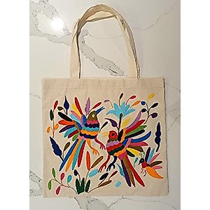 ALKIMIA INC Mexican Handmade Tote Authentic Otomi Tenango Embroidery