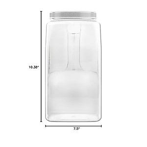 Mountain West Company Oblong Jar with Handle, 4 Pack, Plastic Storage Container, Great for Liquid, 1.25 Gallon Size