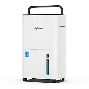 HOGARLABS 3500 Sq. Ft 50 Pint Energy Star Dehumidifier for Home Basements Bedroom Bathroom | Dehumidifiers with Drain Hose for Medium to Large Room | Intelligent Humidity Control | Quiet & Energy Efficient
