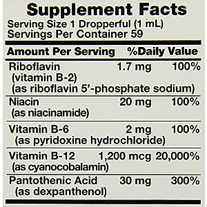 Nature's Truth Sublingual Vitamin B Complex Plus B-12 Fast Acting Flavored Liquid, Natural Berry Flavor, 2 Fluid Ounce (Pack of 3)