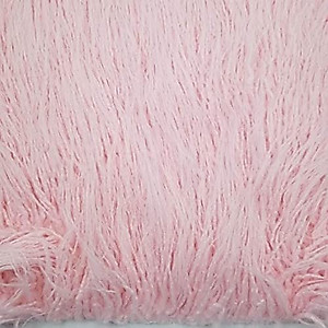 Texco Inc Long Pile for Newborn Cuddly Faux Fur Fabric, Pink 1 Yard