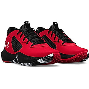 Under Armour Unisex Little Kid Pre School Lockdown 6 Basketball Shoe, (600) Red/Black/White, 2