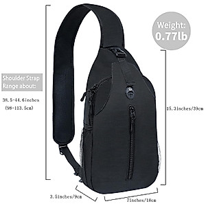 Sling-Bag Crossbody-Bag Women-Men Backpack-Daypack - Hiking Chest Travel with Water Bottle Pocket Portable Hiking Daypacks For Women Black