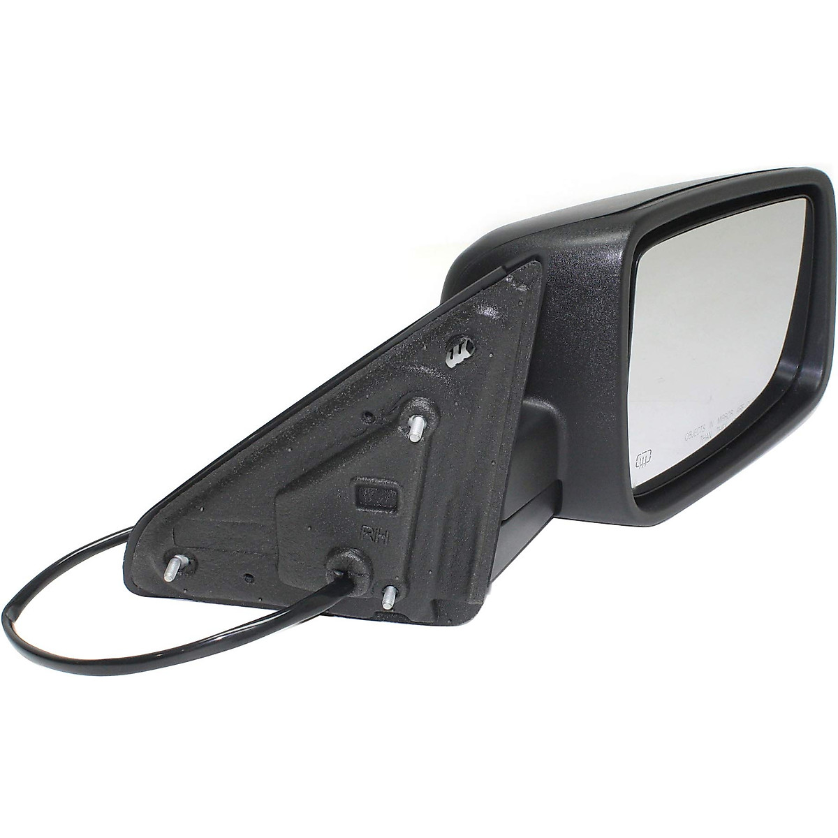 Kool Vue Passenger Side Power Heated Mirror for Ram 1500 2014-2018 Manual Fold Without Signal Light & Puddle Lamp Textured With Remote Entry Group Package, w/o Towing Package