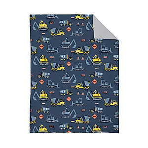 Carter'S Construction Time Toddler Bed Set, Navy, Yellow, Grey, Orange