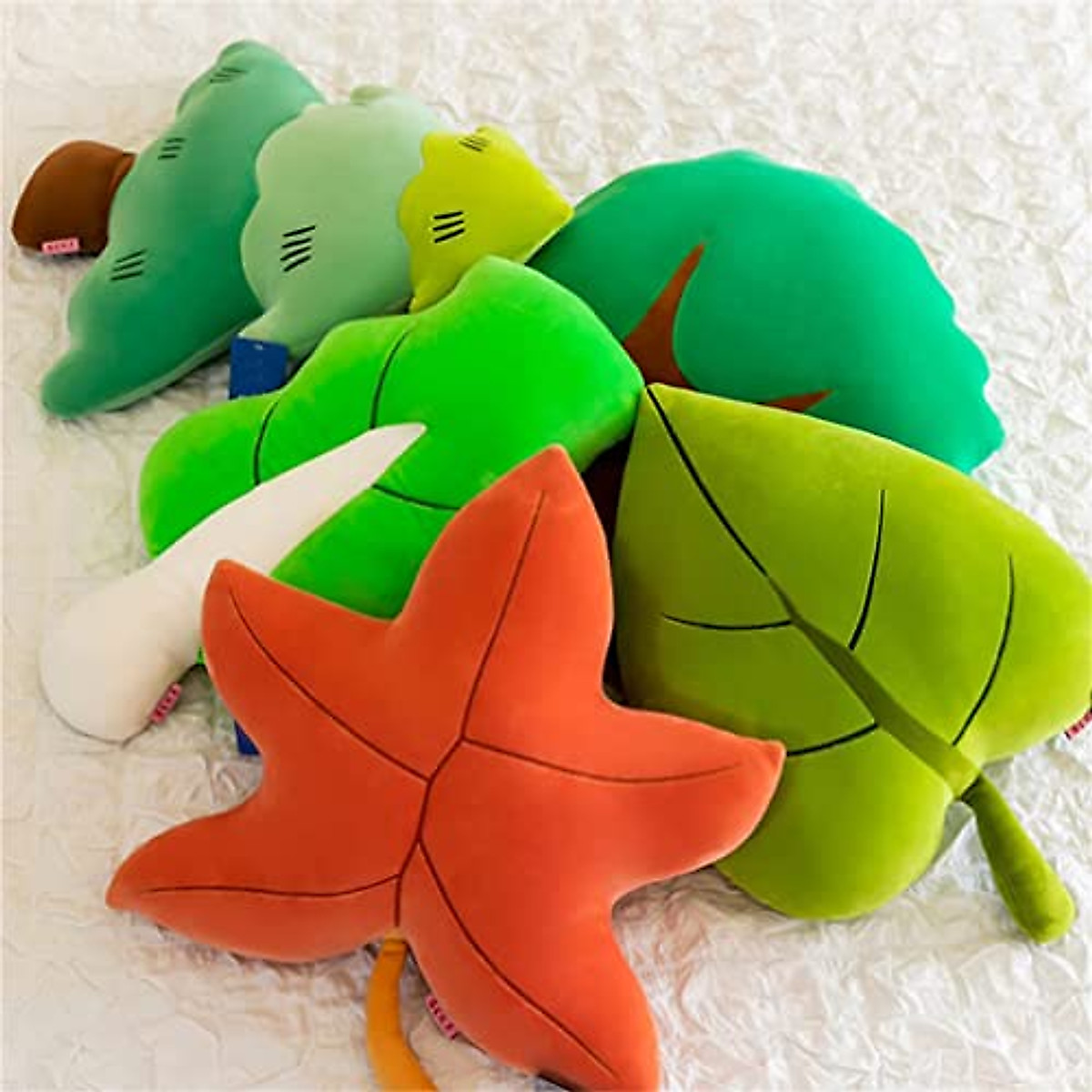 AZCHEN Decorative Leaf Pillow Green Leaf Pillow Cute and Funny Pillow Sofa Bedroom Throw Pillow (50 CM, Green 1)