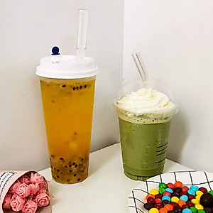 0.59 Inches Glass Straw Cap Fit the Tumblers with Lids and Straws, Straw Cover Clear, Keeps all the Dust Out, Healthy, Reusable,Eco Friendly