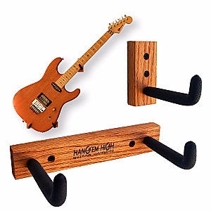 Angled Guitar Wall Hanger Display for Electric and Thin Body Guitars- Classic Finish