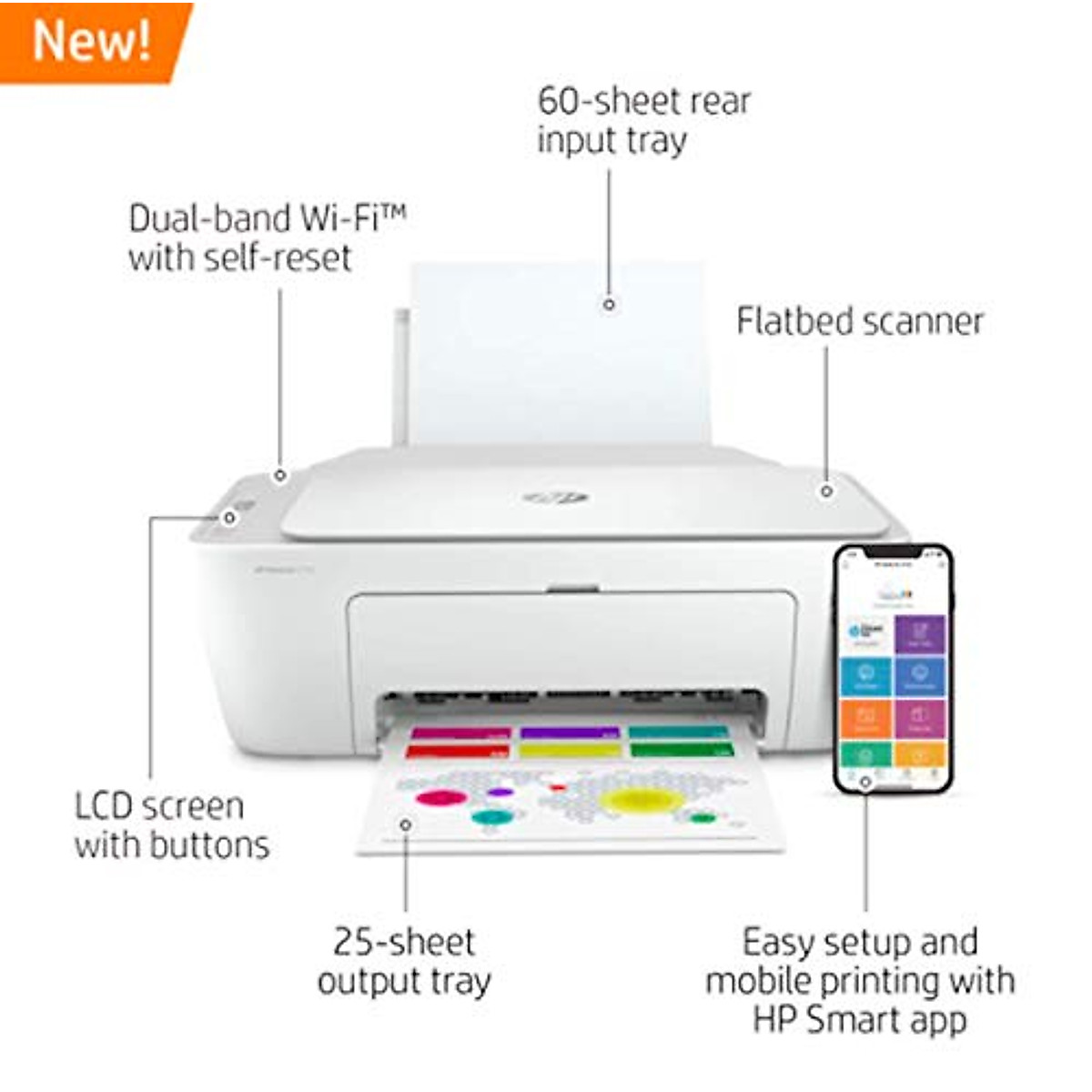 HP DeskJet 2752 Wireless All-in-One Color Inkjet Printer (Renewed)