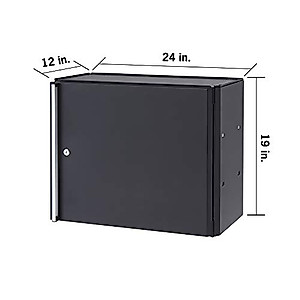 TRINITY 24 Inch Garage Storage Cabinet, 22 Gauge Steel, Wall-Mount, Adjustable Shelf and Reversible Door for Tools, Cleaning Supplies, and More, Black