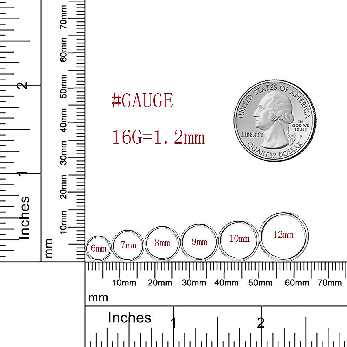 Silver Nose Rings Hoops for Women Hypoallergenic Titanium Surgical Stainless Steel Cute Hinged Clicker 16G 8mm Small for Tragus Helix Conch Daith Piercing Jewelry