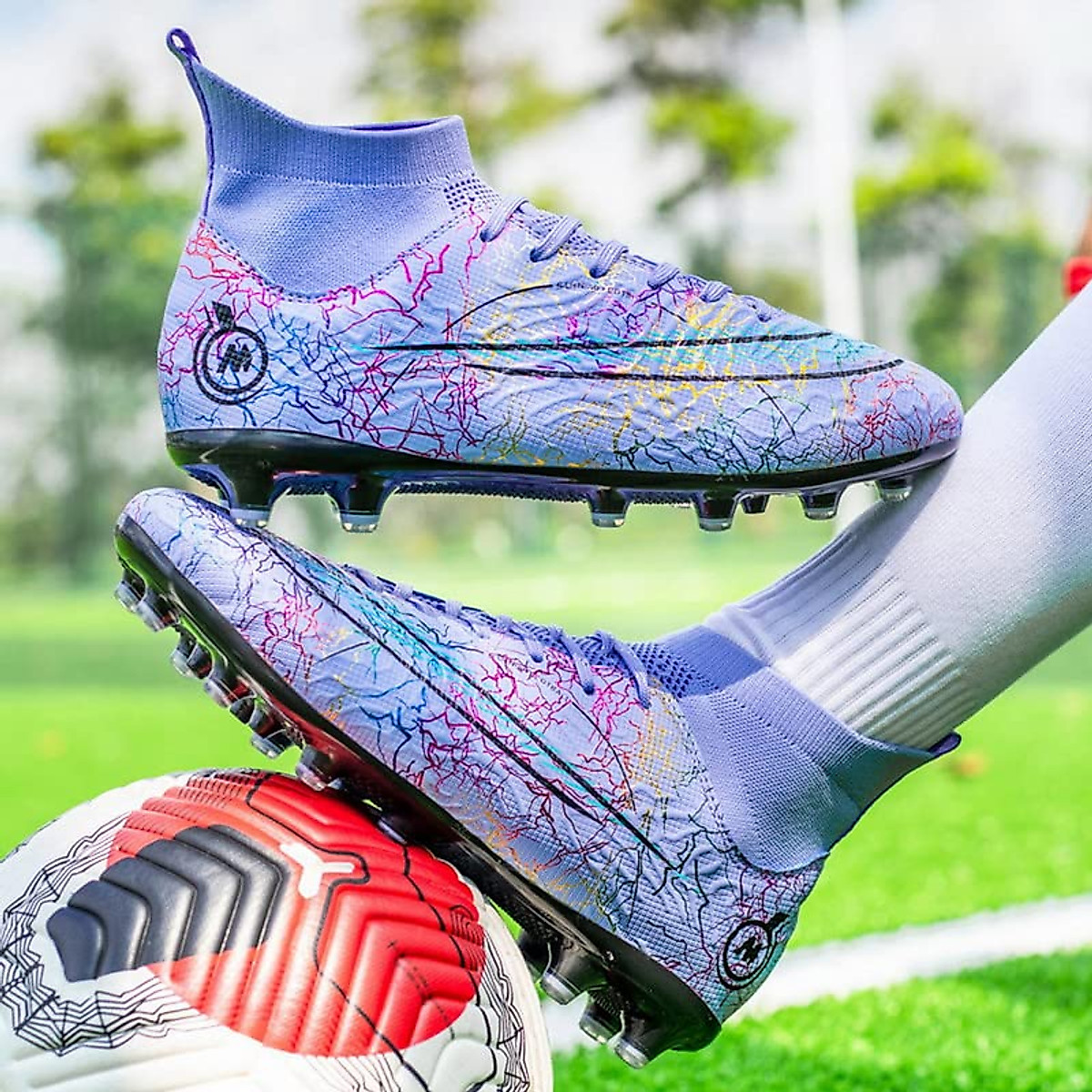 DHOVOR Men's Women's Soccer Shoes Youth Football Cleats Unisex Adult Athletics Football Trainers FG/TF Football Cleats Teenagers Football Cleats