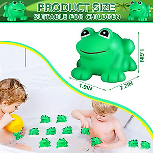 36 pcs Rubber Frogs for Kids, Cute Floating Squeaky Frog Bath Toy Mini Plastic Frogs for Cake Decoration Classroom Carnival Prizes Baby Shower Birthday Party Decoration