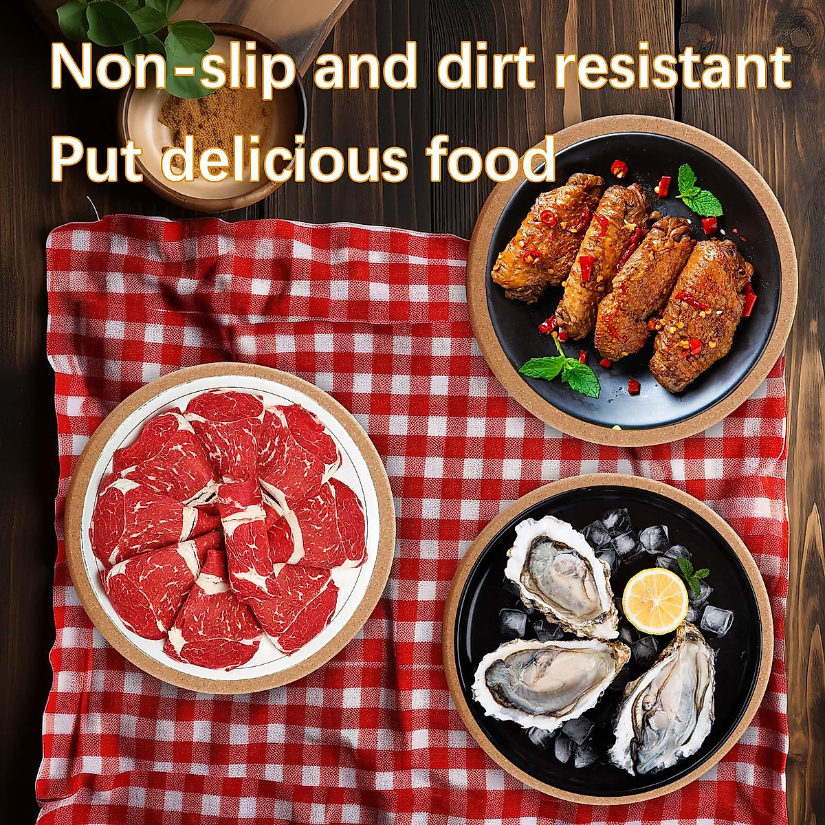 5 PCS High Density Thick Cork Trivet, Round 7.1inches Cork Plant Coasters for Kitchen Hot Dishes and Hot Pots,Resistant Hot Pads for Table Countertop