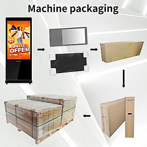 Digital Signage Display, PWR4GTR 55 Inch 4K UHD Capacitive Touchscreen Kiosk Indoor Advertising Screen Floor Standing LCD Monitor with HDMI-IN/USB Port, Android 11.0 System 2+32GB