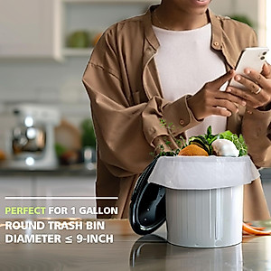 1.2 Gallon Compostable Trash Bags, Small Trash Bags for bathroom office kitchen, Strong Small Garbage Bags fit 4.5-5 Liter Trash Can,1 Gallon-1.5 Gallon,White Compost Bags