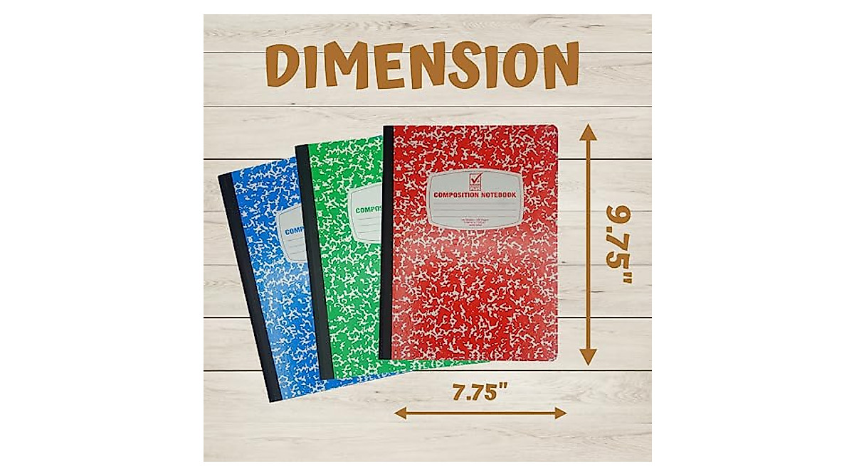 4E's Wide Ruled Composition Notebooks 3-Pack for School & Office