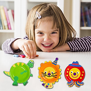 10Pcs Animal Paper Plate Kit for Kids, DIY Art Supplies Project for Children, Game for Preschool Classroom Party, Fun and Educational Gift for Easetr Birthday Holiday Christmas Crafts for Girls Boys