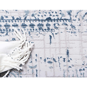 Unique Loom Aberdeen Collection Area Rug - Stanhope (4' 1" x 6' 1" Rectangle, Blue/ Gray)