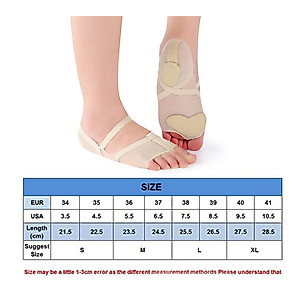 Dance Foot Thongs, Anti-Slip Ballet Dance Pointe Shoe Socks Protector Cushion, Professional Thong Toe Paws Grip Shoes Pads, Women Lyrical Shoes, Relief foot Pain for Yoga Ballet Pilates (XL, Skin)
