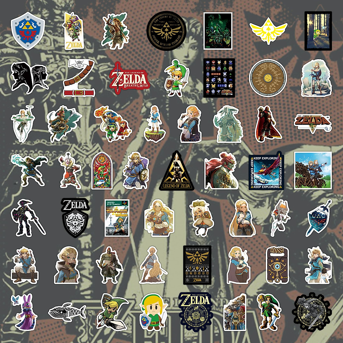 Bonitzdm 100Pcs The Legend of Zelda Game Stickers, Vinyl Waterproof Stickers for Laptop,Bumper,Skateboard,Water Bottles,Computer,Phone, Cool Stuff for Teens, Kids, Adults